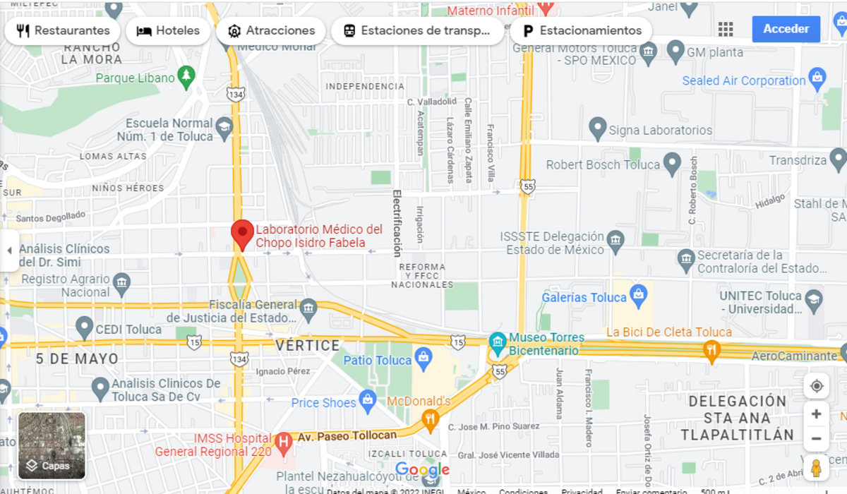 Ubicación laboratorio el Chopo – EDOMEX AHORA NOTICIAS